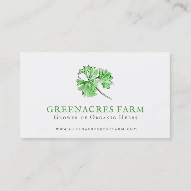 Parsley herb farm green suppliers business card | Zazzle