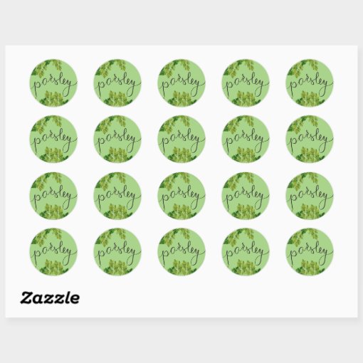 Parsley leaves classic round sticker | Zazzle