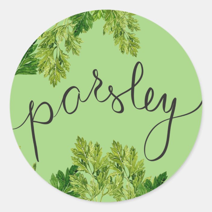 Parsley leaves classic round sticker | Zazzle.com