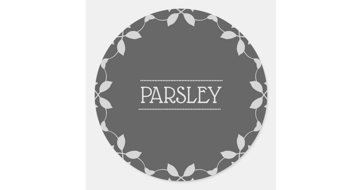 Parsley Spice Jar Sticker Labels | Zazzle