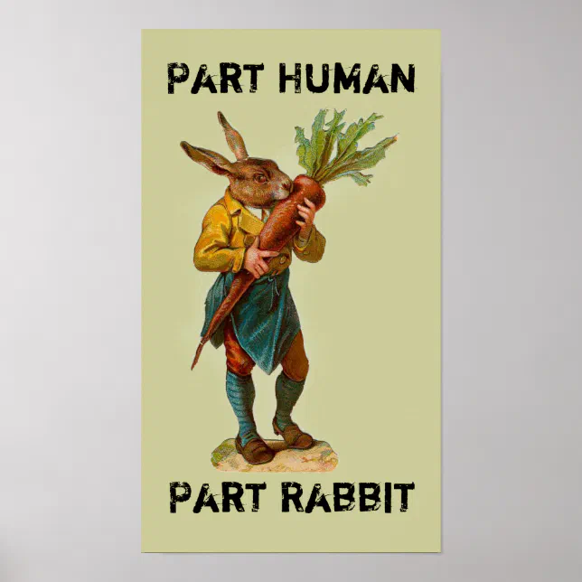 Part Human, Part Rabbit Poster | Zazzle