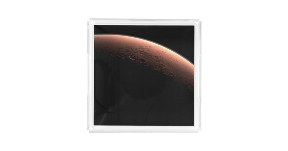 Part Of Mars At The Boundary Of Light And Dark. Acrylic Tray | Zazzle