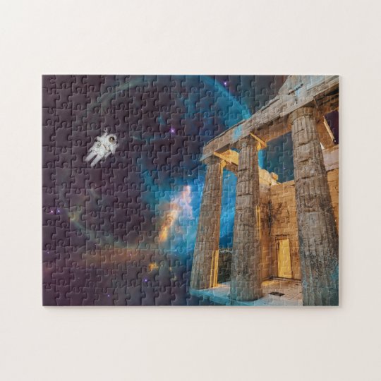 Parthenon Acropolis Greece Meets Space Jigsaw Puzzle | Zazzle.com