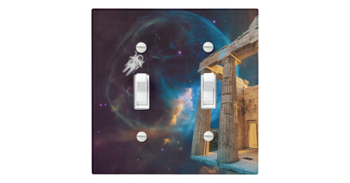 Parthenon Acropolis Greece Meets Space Light Switch Cover | Zazzle