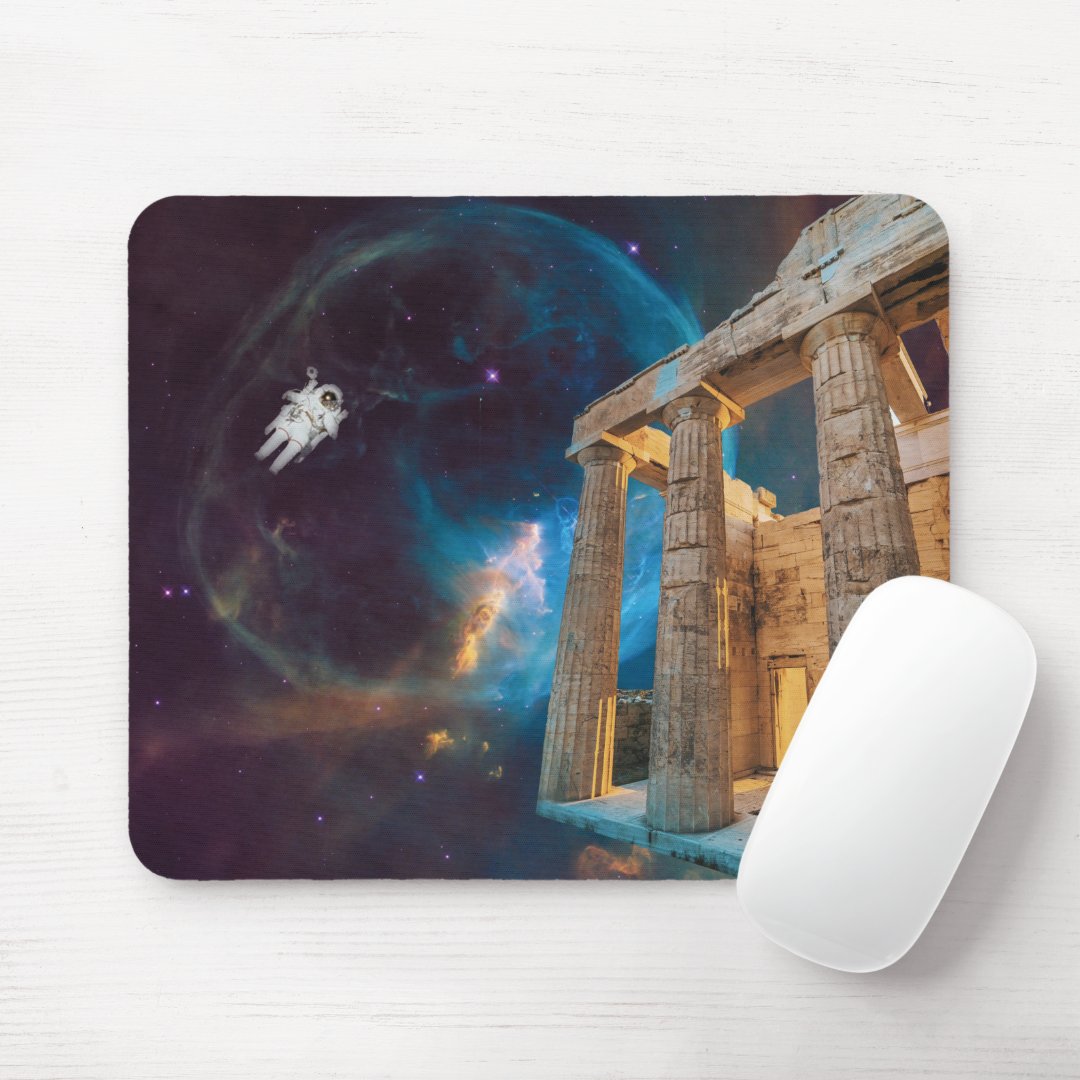 Parthenon Acropolis Greece Meets Space Mouse Pad | Zazzle