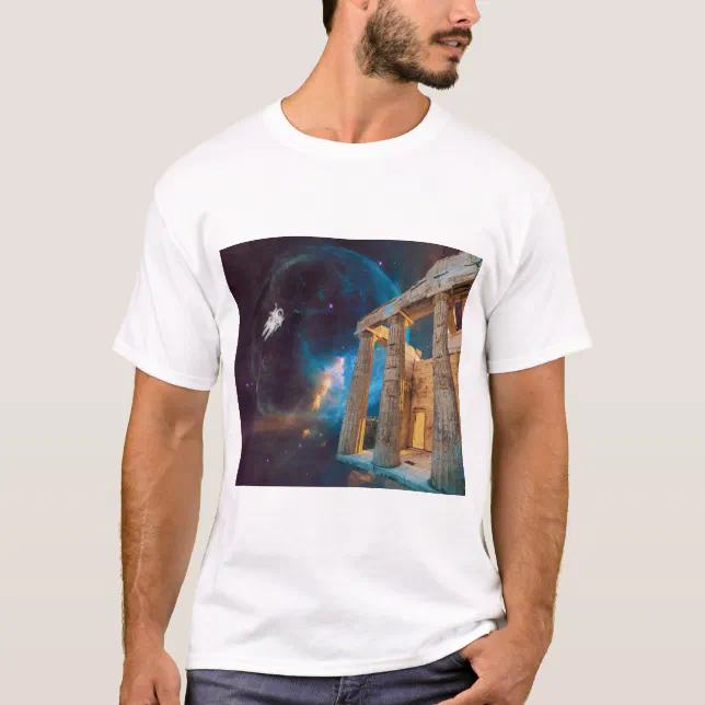Parthenon Acropolis Greece Meets Space T-Shirt | Zazzle