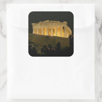 Parthenon at Night Sticker | Zazzle
