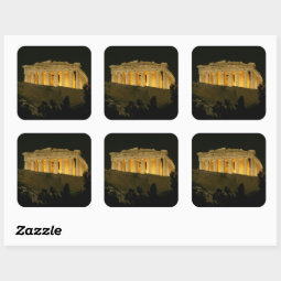 Parthenon at Night Sticker | Zazzle