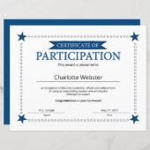 Participation Award Certificate of Achievement PDF | Zazzle