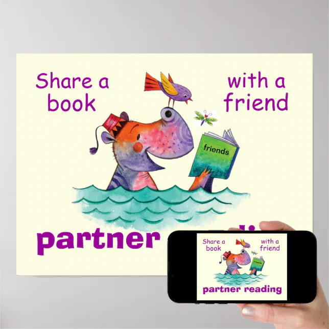 Partner Reading Classroom Poster | Zazzle