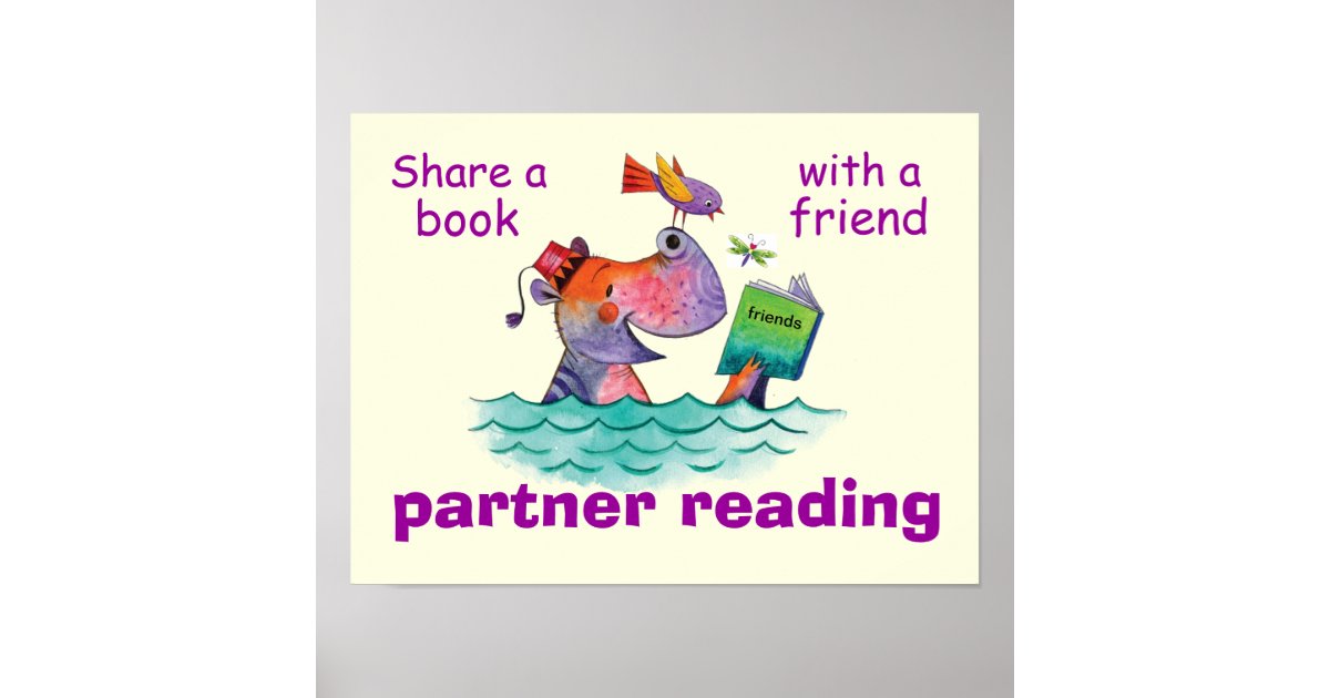 Partner Reading Classroom Poster | Zazzle