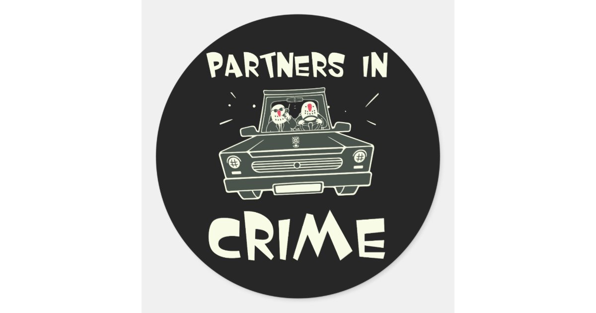 Partners in Crime Best Friends Matching BFF Outfit Classic Round ...