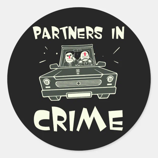 Partners in Crime Best Friends Matching BFF Outfit Classic Round ...