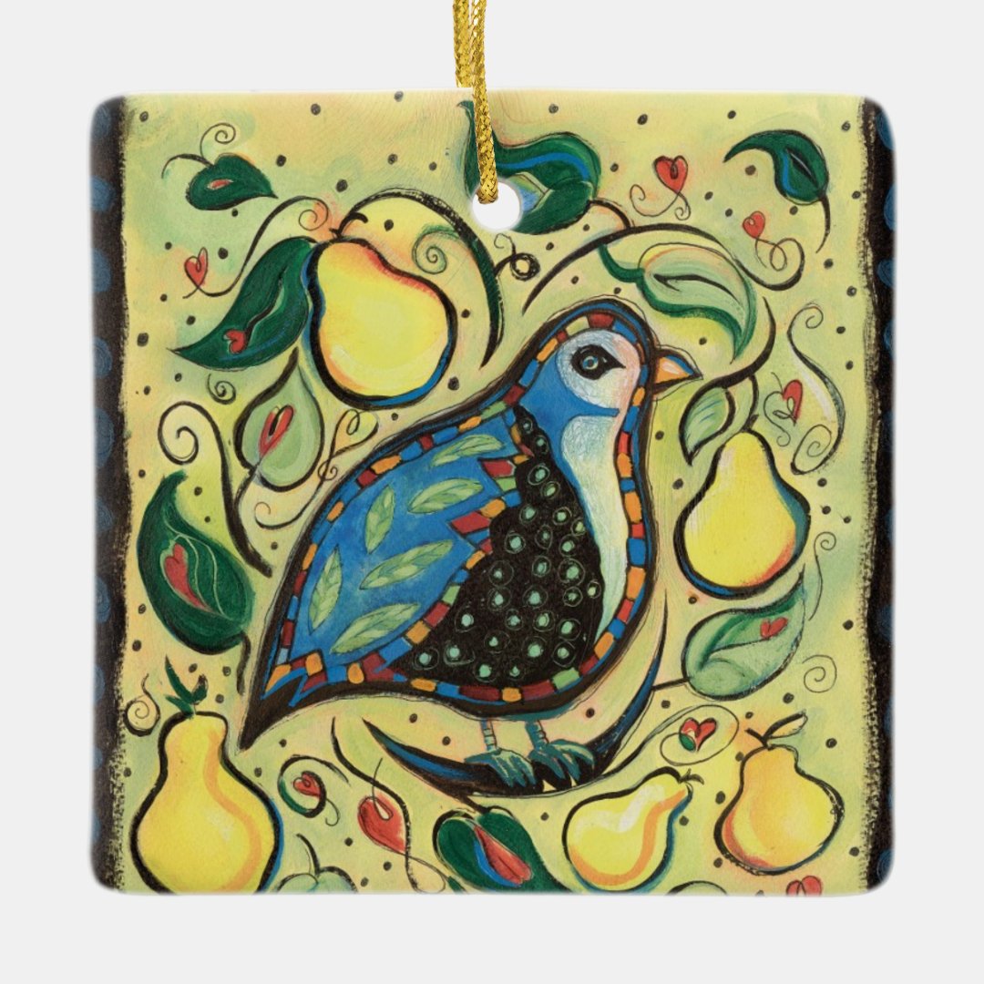 Partridge in a Pear Tree Christmas ornament | Zazzle