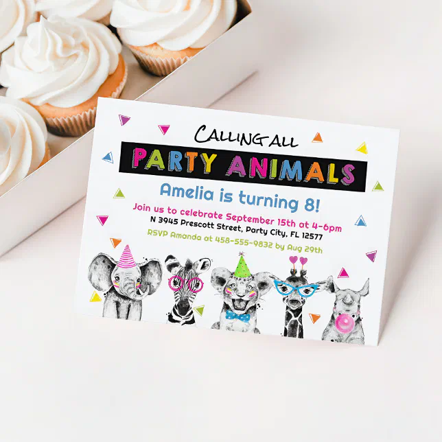 Party Animal Birthday Invitation | Zazzle