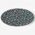 Party Animal Teal and Pink Cheetah Paper Plates | Zazzle