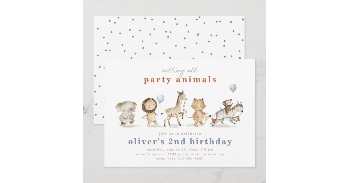 Party Animals Birthday Invitation | Party Animals | Zazzle
