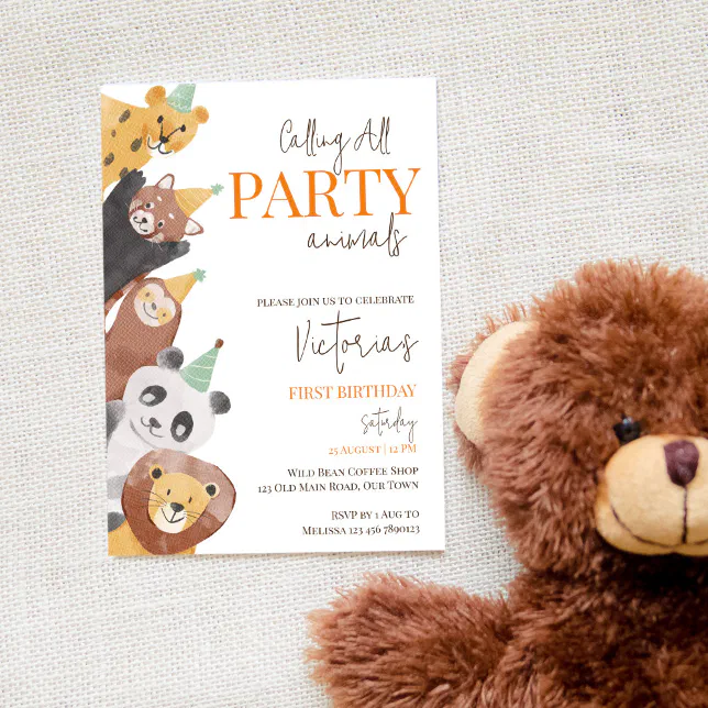 Party animals birthday Invitation template | Zazzle