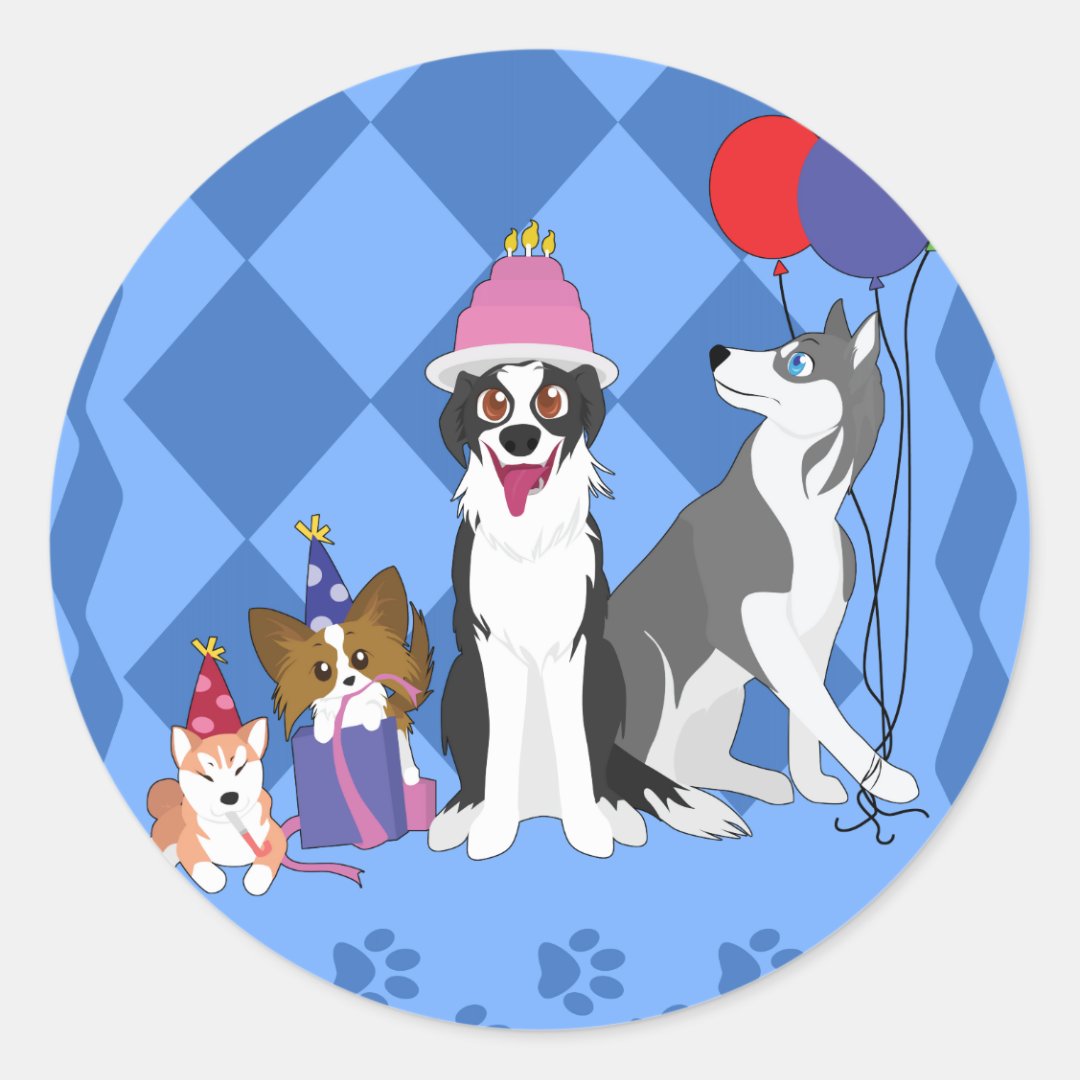 Party Animals Classic Round Sticker | Zazzle