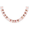 Party Animals Girl's First Birthday Photo Collage Bunting Flags | Zazzle