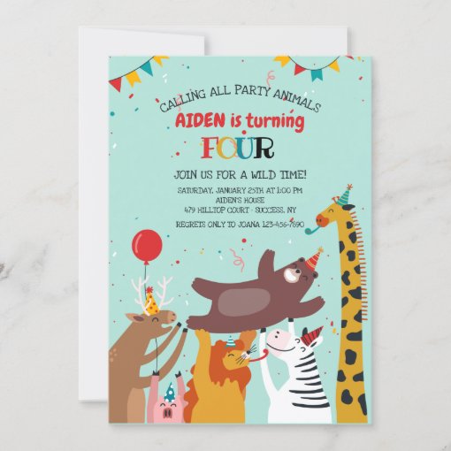 Party Animals Invitation | Zazzle
