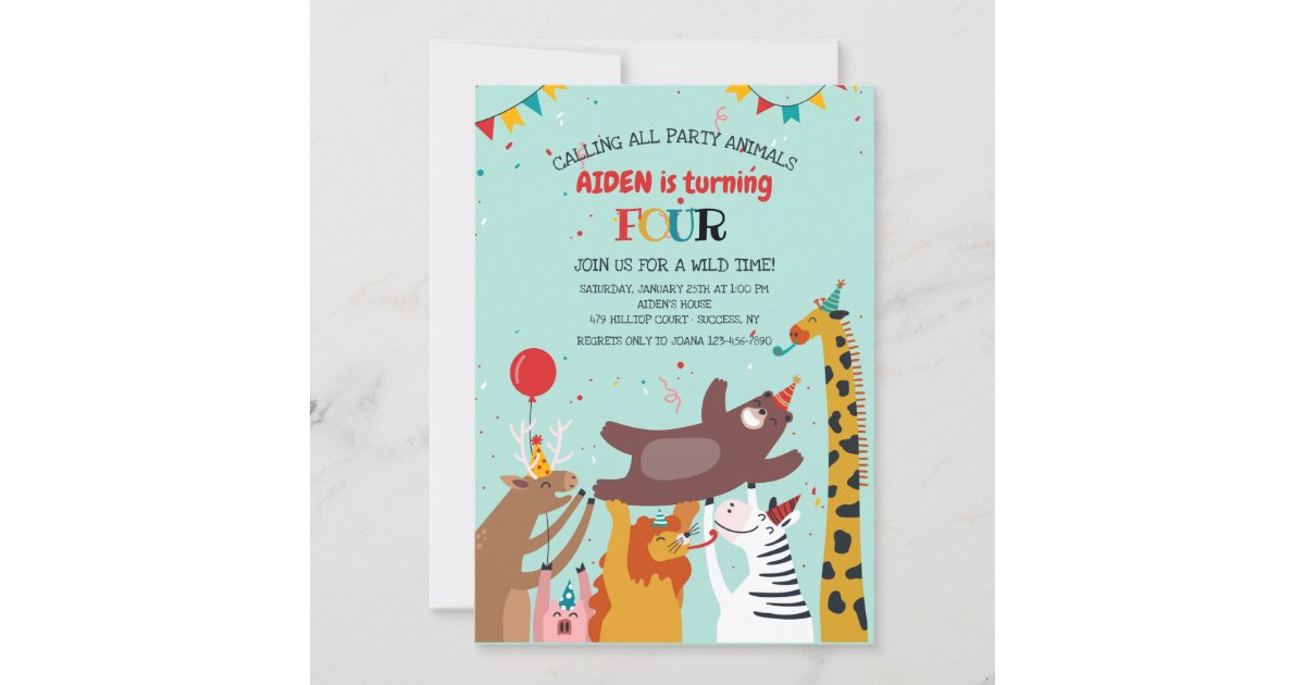 Party Animals Invitation | Zazzle