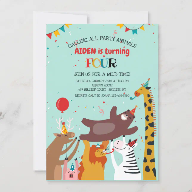 Party Animals Invitation | Zazzle