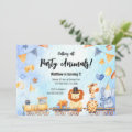 Party Animals on Train Kid Jungle Birthday Party Invitation | Zazzle