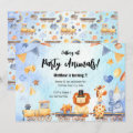 Party Animals on Train Kid Jungle Birthday Party Invitation | Zazzle