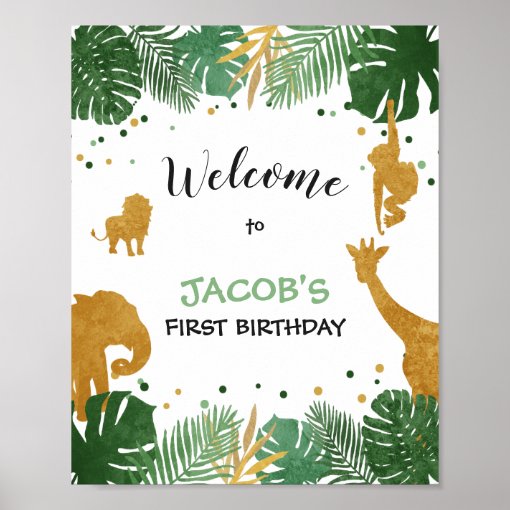 Party animals Welcome Sign Zoo Safari Jungle | Zazzle