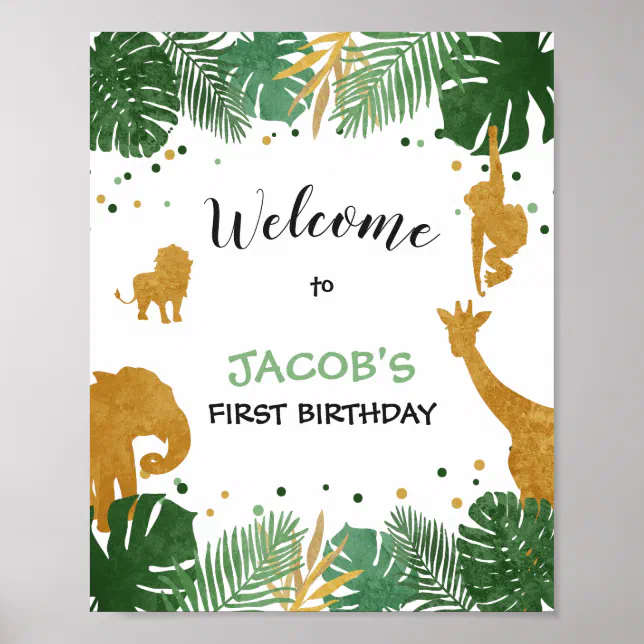 Party animals Welcome Sign Zoo Safari Jungle | Zazzle