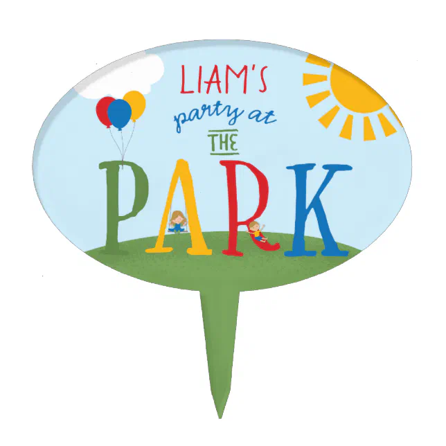 Party at the Park Birthday Cupcake Topper | Zazzle