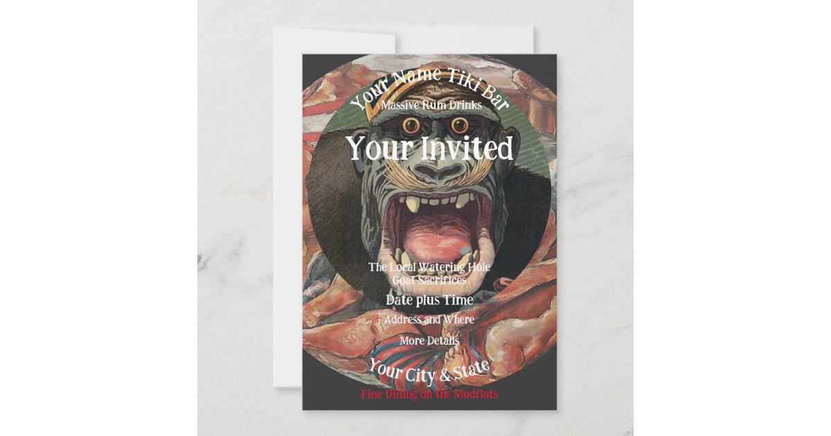 Party at the Tiki Bar Rum Drinks Invitation | Zazzle