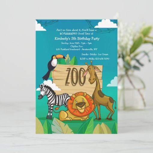 Party at the Zoo Invitation | Zazzle