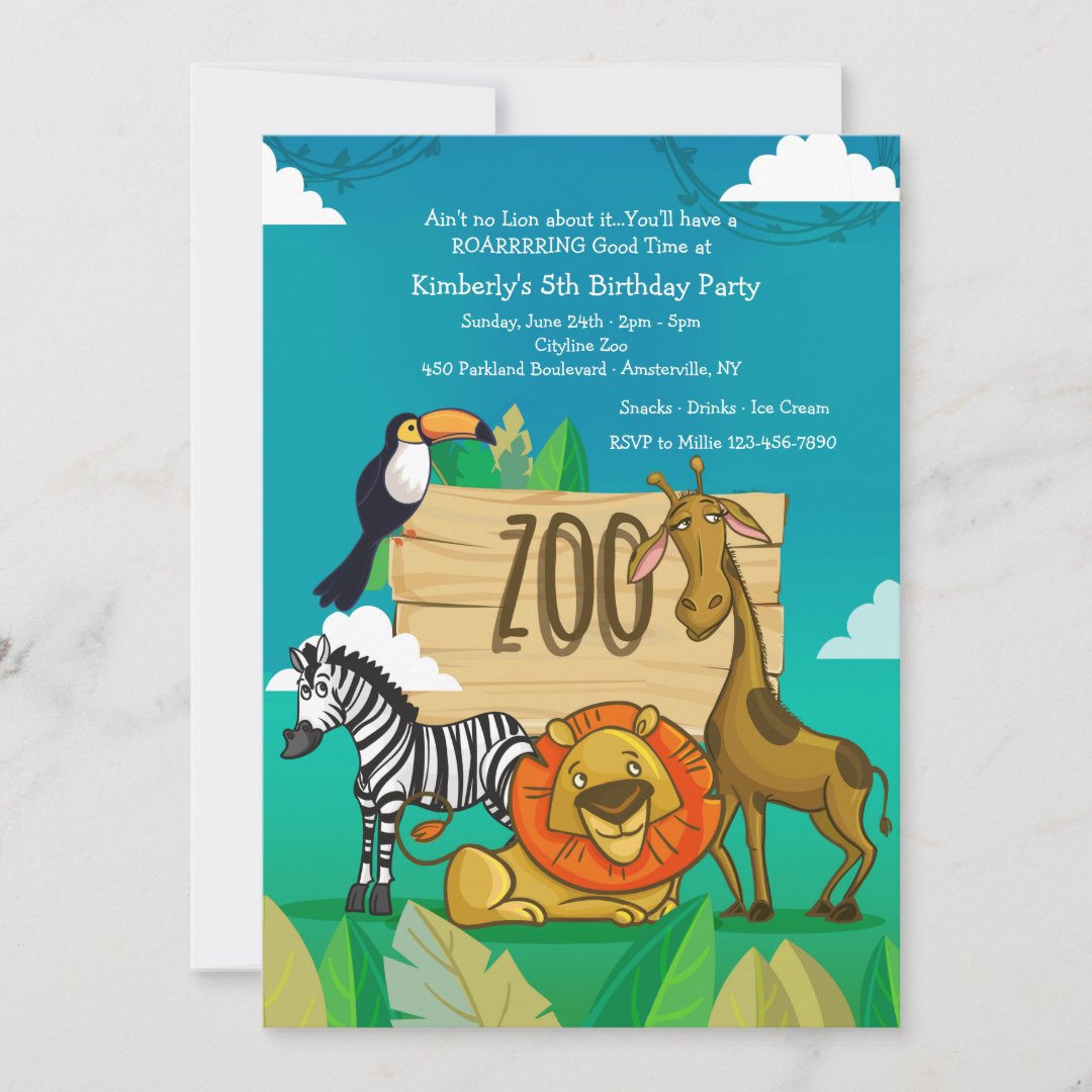 Party at the Zoo Invitation | Zazzle