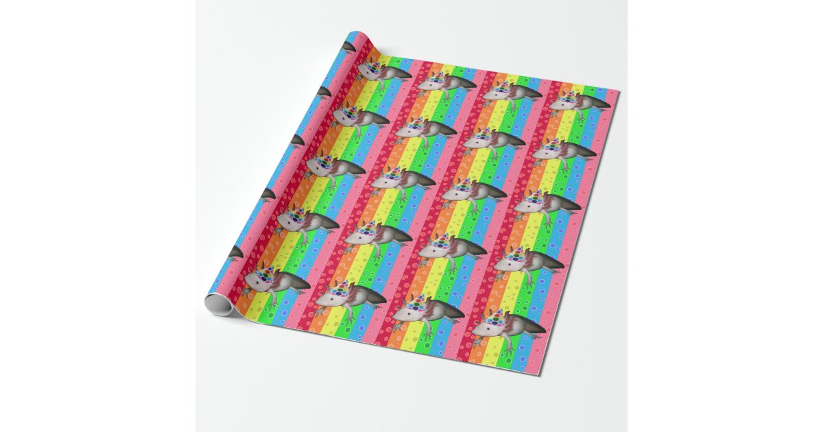Party Axolotl Wrapping Paper | Zazzle