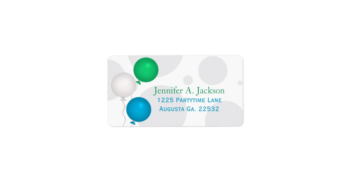 Party Balloons Address Labels | Zazzle