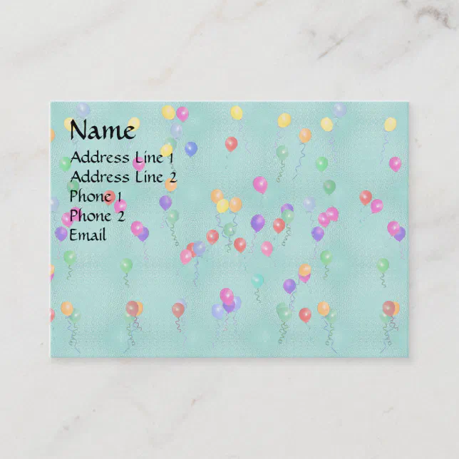 Party Balloons Business Card | Zazzle