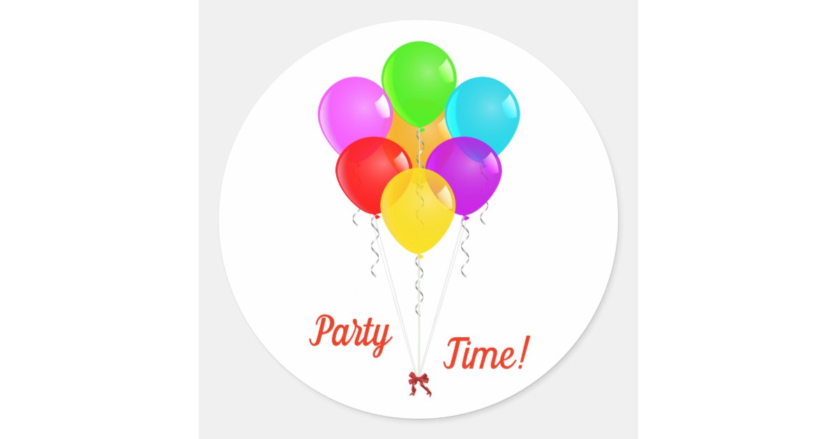 Party Balloons Classic Round Sticker | Zazzle