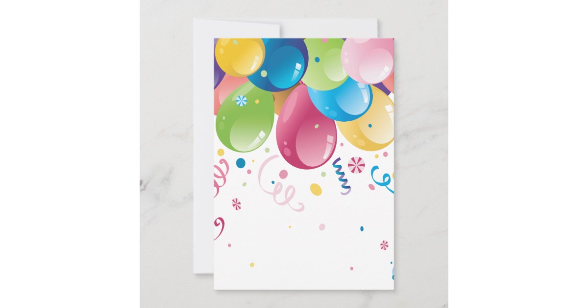 Party Balloons Invitation Card | Zazzle