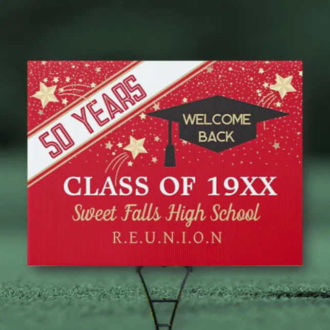 Party Big! 50 year class reunion Sign | Zazzle