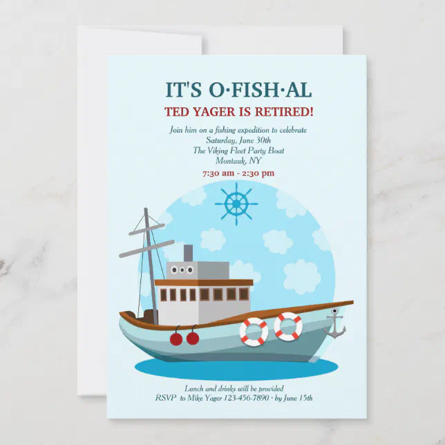 Party Boat Fishing Invitation | Zazzle