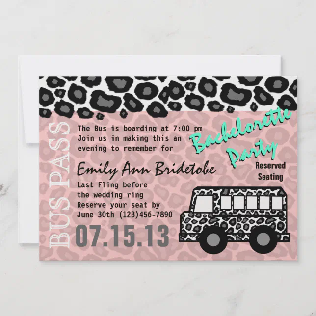 Party Bus Bachelorette Party Bash Invitation | Zazzle