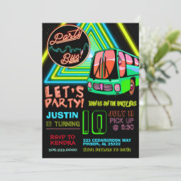 Party Bus Birthday Invitation | Zazzle