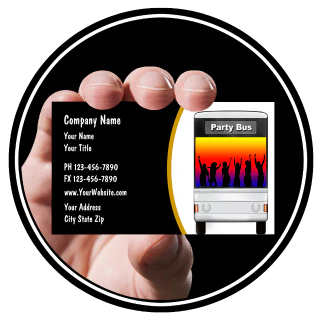 Party Bus Rental Business Card | Zazzle