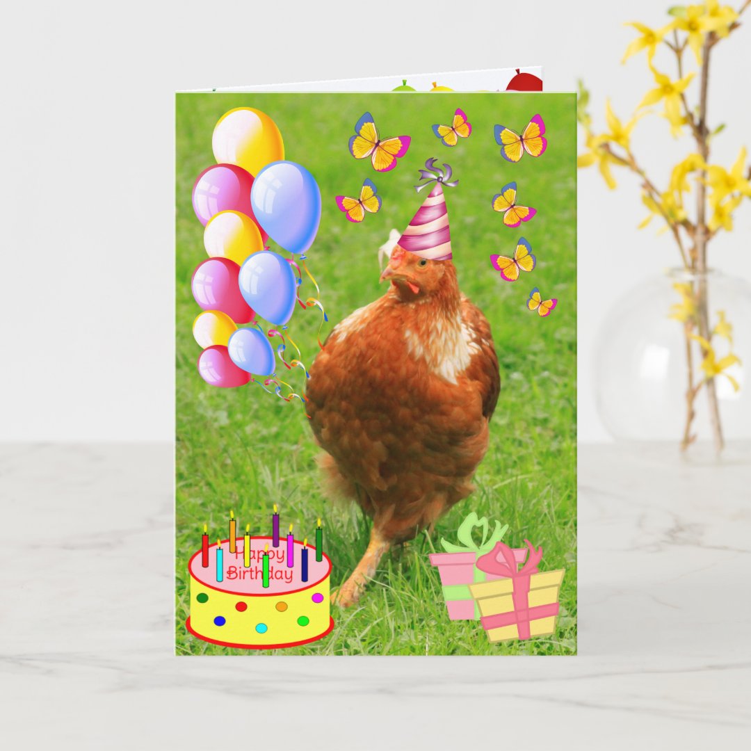 Party Chicken Funny Birthday Card | Zazzle