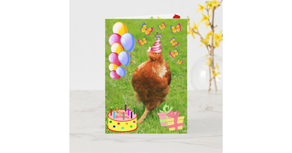 Party Chicken Funny Birthday Card | Zazzle