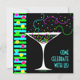 Party Confetti Cocktail Invitation | Zazzle