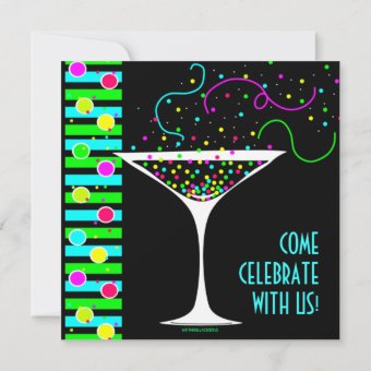 Party Confetti Cocktail Invitation | Zazzle