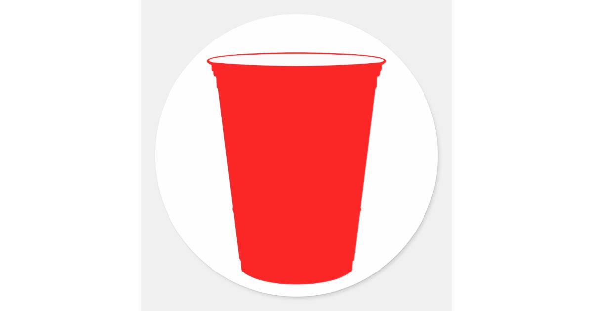 party cup classic round sticker | Zazzle